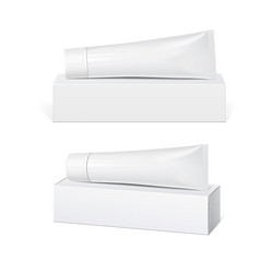 Cool realistic white tube and packaging Royalty Free Vector