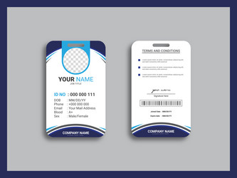 Id card template front and back Royalty Free Vector Image