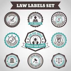 Law labels set Royalty Free Vector Image - VectorStock