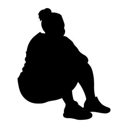 Plus size woman silhouette on white background Vector Image