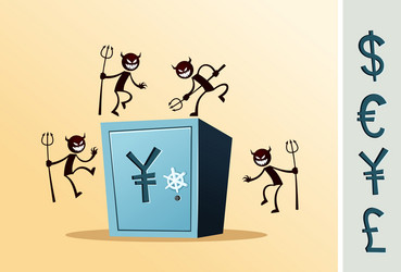 Safe deposit box damaged by thief Royalty Free Vector Image