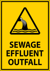 Water safety sign warning - sewage effluent Vector Image