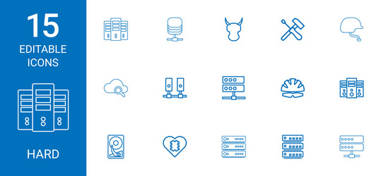 5 hard icons Royalty Free Vector Image - VectorStock