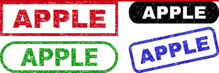 Grunge textured apple stamp seal Royalty Free Vector Image