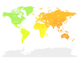 Political map of world simplified Royalty Free Vector Image