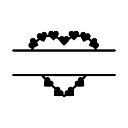 Heart split monogram frame paper or laser Vector Image