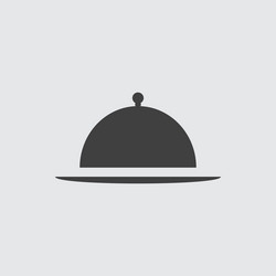 Covered with a tray of food icon Royalty Free Vector Image