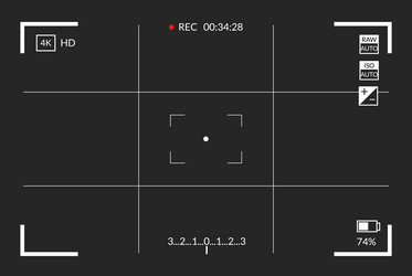 Viewfinder video recording camera focusing screen Vector Image