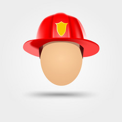 Helmet red firefighter icon Royalty Free Vector Image