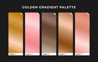 Trendy golden gradient palette swatches in Vector Image