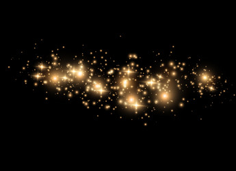 Golden sparks flying on a black background Vector Image