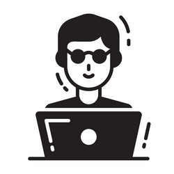 Programmer icon single avatar Royalty Free Vector Image