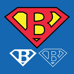 Superhero logo icon with letter t ou Royalty Free Vector