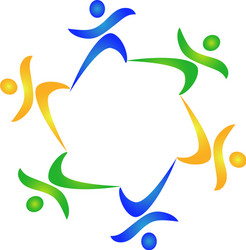 Social media team hug people logo image Royalty Free Vector