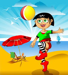 Cartoon children summer outdoor sandbox games Vector Image