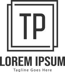 Initial tp logo template with modern frame Vector Image