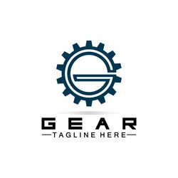 Tech gear logo design template technology Vector Image