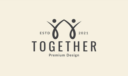 Two groups of people teamwork thin line icon Vector Image