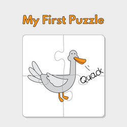 Cartoon duck flashcard for children Royalty Free Vector