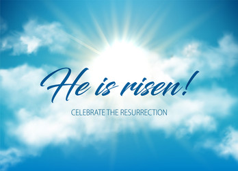 He is risen easter holiday calligraphy Royalty Free Vector
