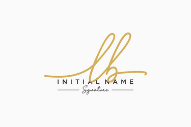 Initial lb signature logo template hand drawn Vector Image