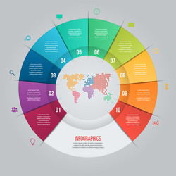 Circle infographic 10 options Royalty Free Vector Image