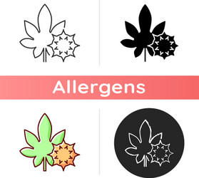 Castor plant set on white background Royalty Free Vector