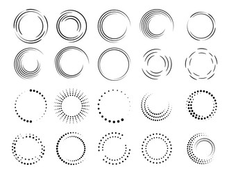 Set black dotted rounded squares in circle form Vector Image