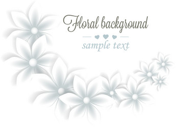 Floral abstract grey background with 3d flower Vector Image