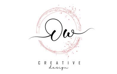 Creative colorful letters ow o w logo Royalty Free Vector