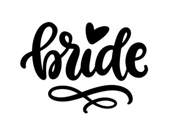 Bride groom lettering wedding modern calligraphy Vector Image