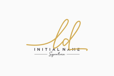 Initial ld signature logo template hand drawn Vector Image