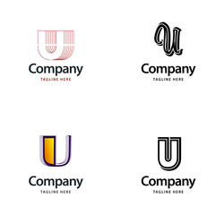 Letter u big logo pack design creative modern Vector Image