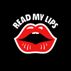 Red lips print silhouette Royalty Free Vector Image