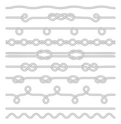 Decorative marine elements sea rope frames Vector Image
