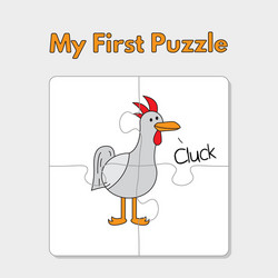Cartoon chicken flashcard for children Royalty Free Vector