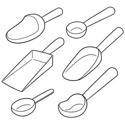 Set of scoop Royalty Free Vector Image - VectorStock