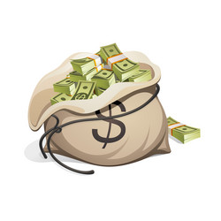 Bags of money packing in bundles of bank notes Vector Image