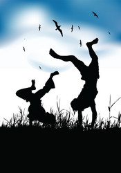 Baby Playing Field Vector Images (over 1,400)