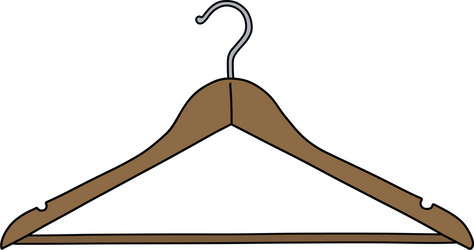 Wooden coat hanger in simple style coat hanger Vector Image