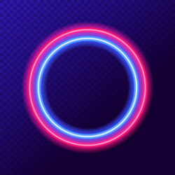 Neon frame red color on transparent Royalty Free Vector