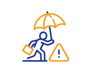 Risk management line icon important warning sign Vector Image