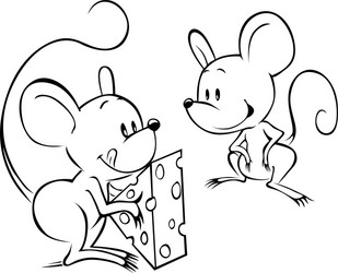 Mice line art 01 Royalty Free Vector Image - VectorStock
