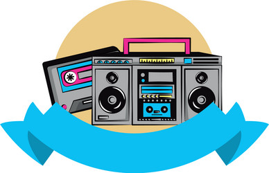 90s retro radio stereo Royalty Free Vector Image