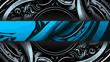 Art blue and black channel banner design template Vector Image
