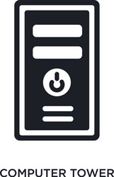 Outline computer tower icon isolated black simple Vector Image