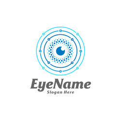 Tech eye logo design template Royalty Free Vector Image