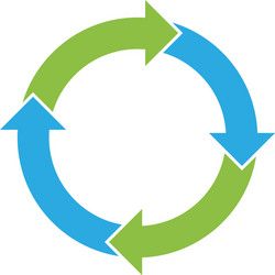 4 arrows in circle Royalty Free Vector Image - VectorStock