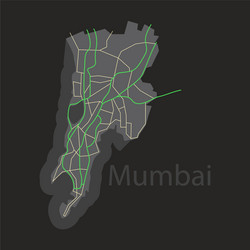 Flat icon map of mumbai Royalty Free Vector Image
