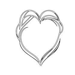 Heart shaped locket valentine outline sketch Vector Image